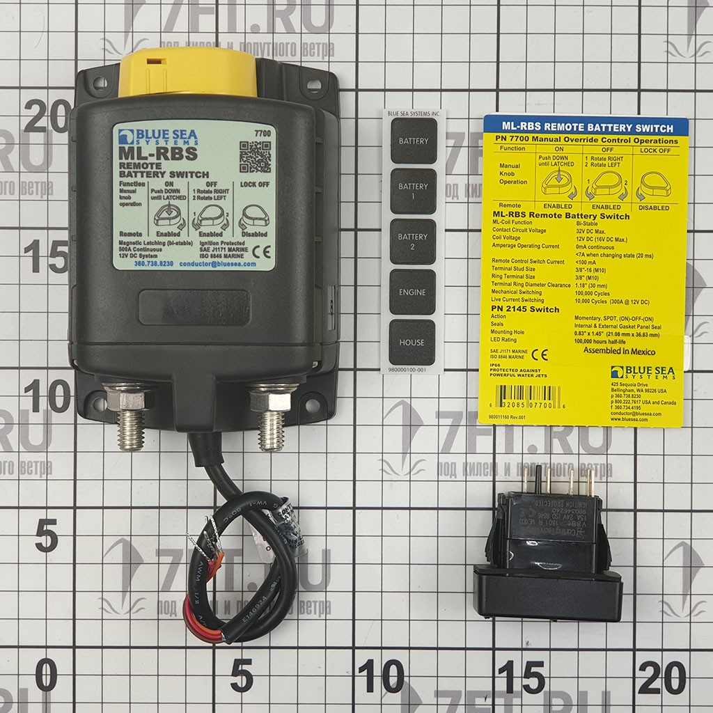 Автоматический переключатель АКБ Blue Sea ML-RBS 7700 12 В 500 А с ...